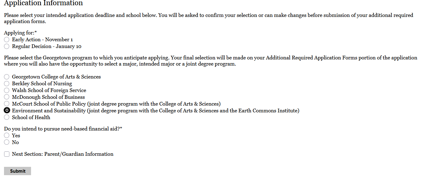 FAQ | B.S. in Environment & Sustainability | Georgetown University